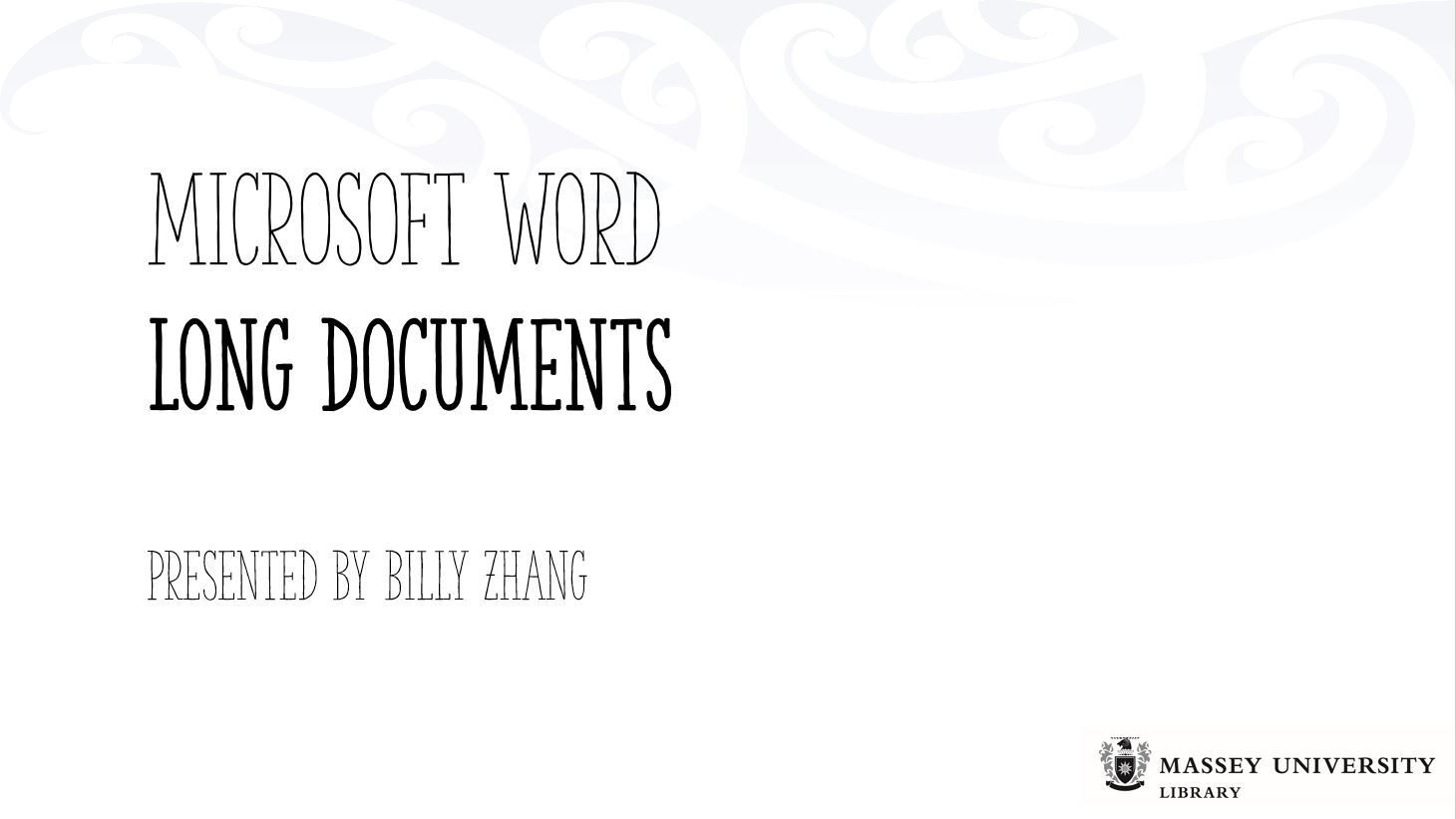 Microsoft Word Long Documents workshop
