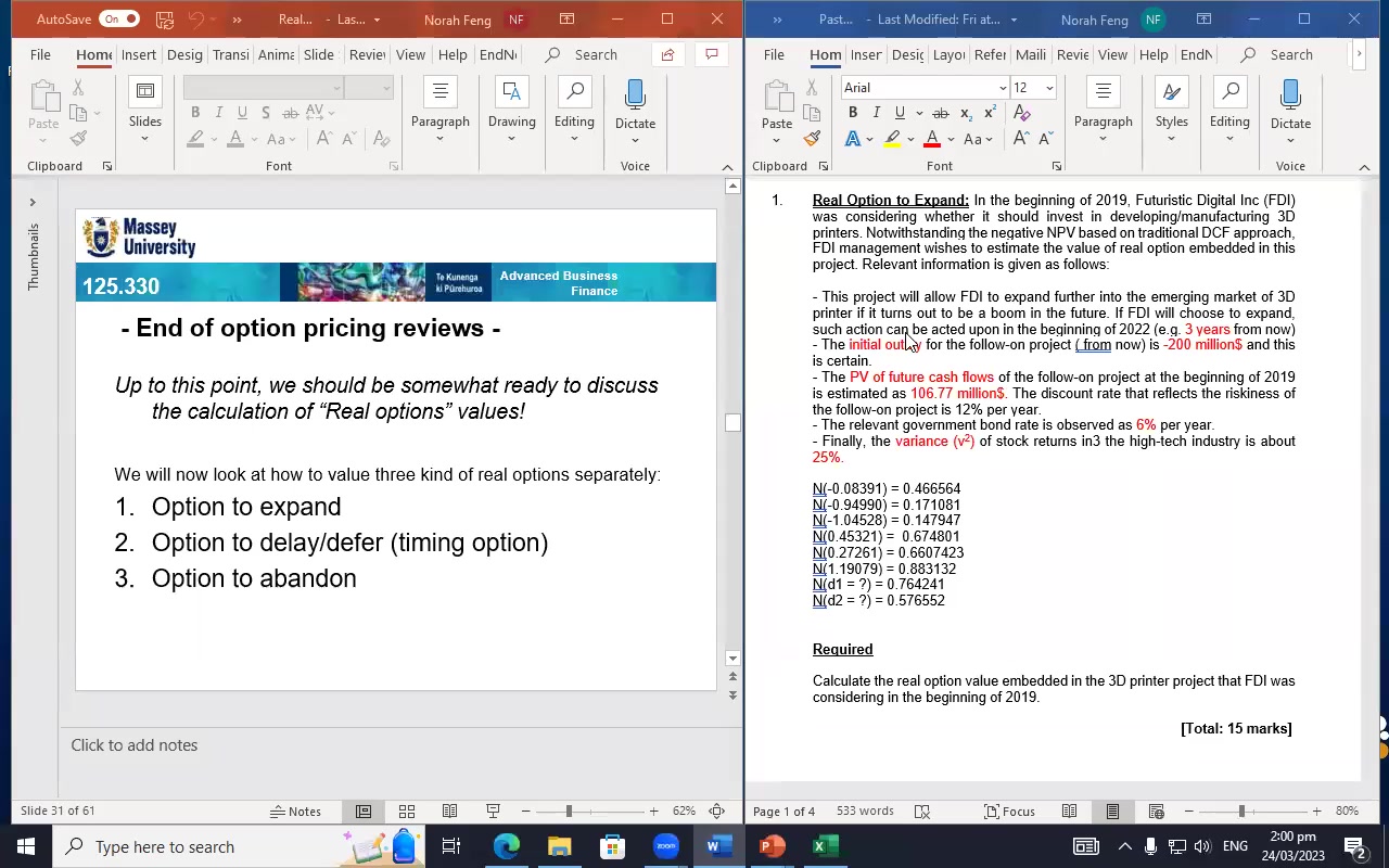 Recorded Tutorial week 3 Real options